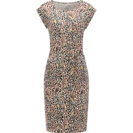 Ragwear Damen Sommerkleid "Taggien Print", bunt, Gr. XXL, Material: 95% Viskose, 5% Elasthan, Kleider, Leichtes, bequemes Midikleid mit Muster