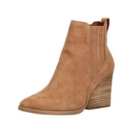 Toms Shoes TOMS Damen High-Heel-Stiefelette "TOMS Stiefelette Leder/Textil", Gr. 38, braun, Leder, Textil, Schuhe