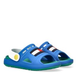Tommy Hilfiger M&auml;dchen Badesandale, Gr. 22, blau, Gummi, Synthetik, Schuhe, Badeschuh, Clog mit schwenkarem Riemchen
