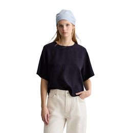 Marc O'Polo Damen Kurzarmbluse "aus TENCEL Lyocell"blau depths, Gr. S, MARC O'POLO DENIM, unifarben, Obermaterial: 100% Lyocell, Blusen