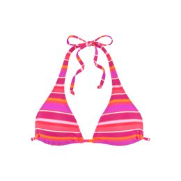 s.Oliver Damen Triangel-Bikini-Top "Fun", pink, Gr. 40, gestreift, Recycling-Polyamid, Bikini-Oberteile, im trendigen Streifen-Design