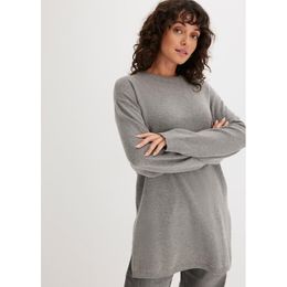 bonprix Damen bonprix Strickpullover &raquo;Long-Feinstrickpullover mit Seitenschlitzen aus Viskose-Mix&laquo; aus Viskosemischung, Oversize Passform, Po-