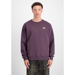 Herren Sweater "Basic Sweatshirt SL", lila, Gr. S, Alpha Industries, Obermaterial: 80% Baumwolle, 20% Polyester, Sweatshirts