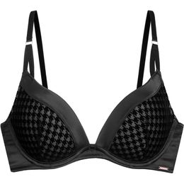 Dorina Damen Push-up-BH "Julianna", Gr. 90, schwarz, Mesh, Satin, Obermaterial: 49% Polyamid, 45% Polyester, 6% Elasthan, BHs