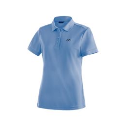 Maier Sports Damen Poloshirt "Ulrike", blau, Gr. 36, 100% Polyester, Shirts, Damen Polo kurzarm, leichtes Shirt, Funktionsshirt mit Kragen, Reg Fit