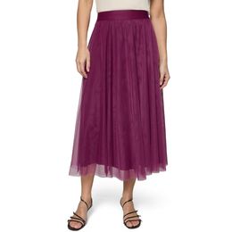 Zero Damen Midirock "Damen mit elastischem Bund"magenta lila, festlich, Gr. 40, transparent, Obermaterial: 100% Polyester, R&ouml;cke, drapiert / gerafft