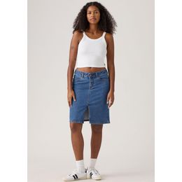 Levi's LEVI'S Damen Jeansrock "LOW MIDI SKIRT ME"mosey mid stone, Gr. 26, Denim/Jeans, Obermaterial: 98% Baumwolle, 2% Elasthan, R&ouml;cke, mit Schlitz f&uuml;r mehr