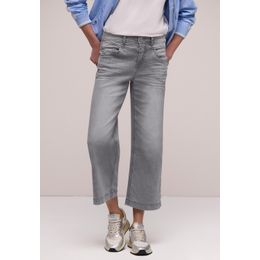 Street One Damen Loose-fit-Jeanslight grau wash, Gr. 30, unifarben, Jeans, 63% Baumwolle, 25% Polyester, 10% Viskose, 2% Elasthan, Jeans, im