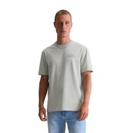 Marc O'Polo Herren T-Shirtlight gravel melange, Gr. XXL, MARC O'POLO DENIM, Single Jersey, Obermaterial: 100% Baumwolle, Shirts, relaxed, Tonale Stickerei,