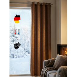 Vorhang WIRTH, B:270cm H:225cm, braun, Chenille, Polyacryl, Wohnzimmer, Gardinen, "Trondheim B"