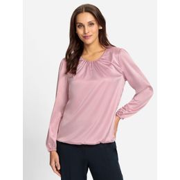 Lady Damen Satinbluse, lila, Gr. 36, unifarben, 97% Polyester, 3% Elasthan, Blusen