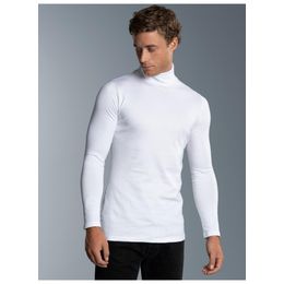TRIGEMA Herren Rollkragenshirt "TRIGEMA Rollkragenshirt", wei&szlig;, Basic, Gr. XL, Feinstrick, 95% Baumwolle, 5% Elastan, Shirts