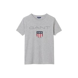 Gant Jungen T-Shirt "T-Shirt Shield Logo 1er Pack", grau, Gr. 170, Obermaterial: 100% Baumwolle CO., Shirts