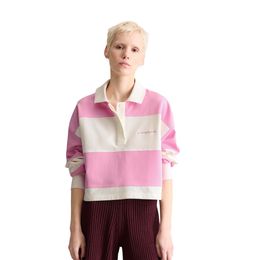 Marc O'Polo Damen Sweatshirt "aus reinem Organic Cotton"light pink, Gr. XL, MARC O'POLO DENIM, gestreift, Obermaterial: 100% Baumwolle, Sweatshirts