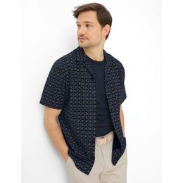 Brax Herren Kurzarmhemd "Style LEO"dunkelblau, Gr. L, Web, 100% Baumwolle, Hemden