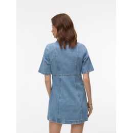 V&eacute;ro Moda VERO MODA Damen Jeanskleid "VMDAISY 2/4 SHORT DENIM DRESS NOOS", blau, Gr. XL, unifarben, Denim/Jeans, Obermaterial: 100% Baumwolle, Kleider,