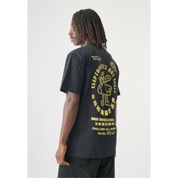 Cleptomanicx Herren T-Shirt, schwarz, Gr. S, bedruckt, 100% Baumwolle, Shirts, mit gro&szlig;em R&uuml;ckenprint