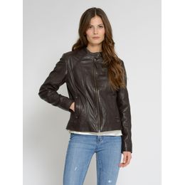 Mustang Damen Lederjacke "Blanca", braun, Gr. XXL, Obermaterial: 100% Lammleder. Futter: 100% Baumwolle. &Auml;rmelfutter: 100% Polyester, Jacken