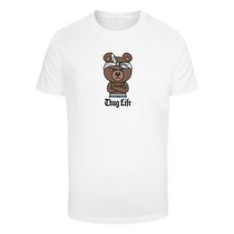 MisterTee Herren T-Shirt "MisterTee Bandana Bear Sketch Tee", wei&szlig;, Gr. XS, bedruckt, 100% Baumwolle, Shirts