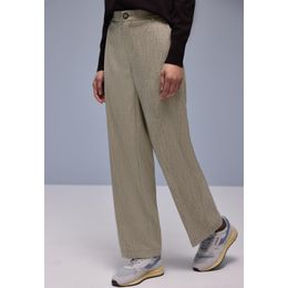 Street One Damen Stoffhose, beige, Gr. 46, unifarben, Stoff, 68% Polyester, 30% Viskose, 2% Elasthan, Hosen, Middle Waist