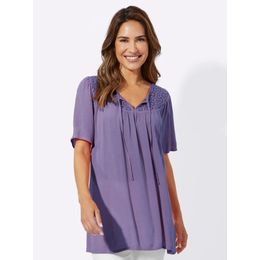 Classic Basics Damen Longbluse, lila, Gr. 42, unifarben, 100% Viskose, Blusen
