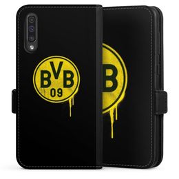 DeinDesign Galaxy A50 Handy Klapph&uuml;lle Handyh&uuml;lle aus Kunst Leder schwarz Flip Case Borussia Dortmund Official Licensed Product Bvb Sideflip mit Lasche
