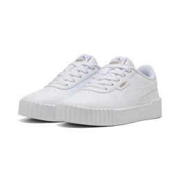 Puma Kinder Sneaker "Carina 3.0 Sneakers M&auml;dchen", Gr. 28wei&szlig; gold, Obermaterial: Textil, Synthetik. Futter: Textil. Innensohle: Textil. Laufsohle: