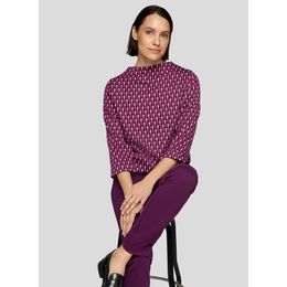 Rabe Damen 3/4-Arm-Shirt, lila, Gr. 38, gemustert, Web, Obermaterial: 70% Polyester, 28% Viskose, 2% Elasthan, Shirts, mit grafischem Muster