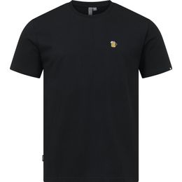 Ragwear Herren T-Shirt "Samms J Gots YOUMODO", schwarz, Basic, Gr. S, Material: 100% Baumwolle, Shirts, Kurz&auml;rmliges Shirt mit Krug-Stickerei