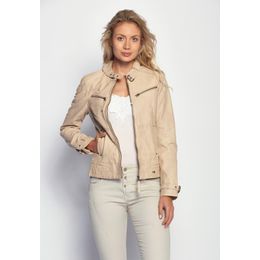 Maze Damen Lederjacke "31Ryana", beige, Gr. L, Obermaterial: 100% Lammleder. Futter: 100% Baumwolle. &Auml;rmelfutter: 100% Polyester, Jacken