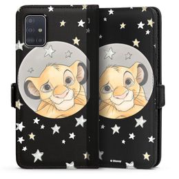 DeinDesign Galaxy A51 Handy Klapph&uuml;lle Handyh&uuml;lle aus Kunst Leder schwarz Flip Case Simba Lion King Disney Sideflip mit Lasche