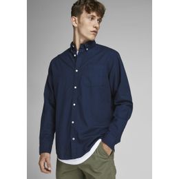 Jack & Jones JACK & JONES Herren Langarmhemd "JJEOXFORD SHIRT LS NOOS", blau, Gr. S, Web, Obermaterial: 100% Baumwolle, Hemden