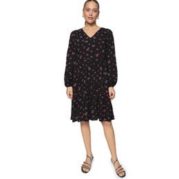 Zero Damen Sommerkleid "Damen mit Blumen", schwarz, Gr. 36, bedruckt, Obermaterial: 100% Viskose, Kleider, drapiert / gerafft