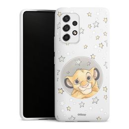 DeinDesign Galaxy A53 5G Handy Silikon H&uuml;lle Case wei&szlig; Handyh&uuml;lle Simba Lion King Disney Silikon Case