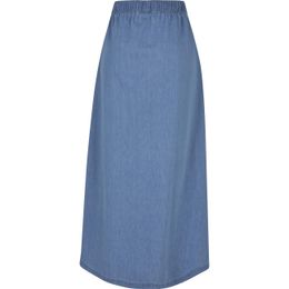 Urban Classics Damen Maxirock "Urban Classics Damen Ladies Long Wide Light Denim Skirt", blau, Gr. L, unifarben, 100% Baumwolle, R&ouml;cke