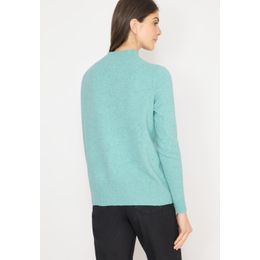 Cecil Damen Stehkragenpullover, gr&uuml;n, Gr. XL, unifarben, Strick, Obermaterial: 37% Baumwolle, 34% Polyacryl, 26% Polyester, 3% Elasthan, Pullover,