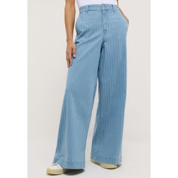 Angels Damen Relax-fit-Jeans "Liva Chic", blau, Gr. 46, Nadelstreifen, Denim/Jeans, Obermaterial: 90% Baumwolle, 8% Polyester, 2% Elasthan, Jeans,