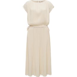 Ragwear Damen Plisseekleid "Galit YOUMODO", beige, Gr. XXL, Material: 65% Polyester, 35% Viskose, Kleider, Lockeres Plissee-Sommerkleid