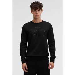 CAMP DAVID Herren Sweater, schwarz, Gr. S, bedruckt, Interlock, Material: 70% Baumwolle, 30% Polyester, Sweatshirts, mit Baumwolle