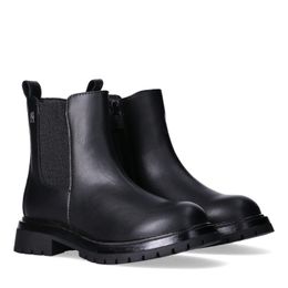 Tommy Hilfiger M&auml;dchen Chelseaboots, Gr. 30, schwarz, Polyester, Synthetik, Schuhe, Chunky Boots mit Warmfutter