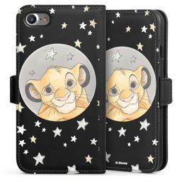 DeinDesign iPhone SE (2020) Handy Klapph&uuml;lle Handyh&uuml;lle aus Kunst Leder schwarz Flip Case Simba Lion King Disney Sideflip mit Lasche