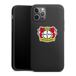 DeinDesign iPhone 12 Pro Handy Premium Silikon H&uuml;lle Handyh&uuml;lle schwarz Case Bayer 04 Leverkusen Official Licensed Product Logo Silikon Premium Case