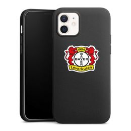 DeinDesign iPhone 12 Handy Premium Silikon H&uuml;lle Handyh&uuml;lle schwarz Case Bayer 04 Leverkusen Official Licensed Product Logo Silikon Premium Case