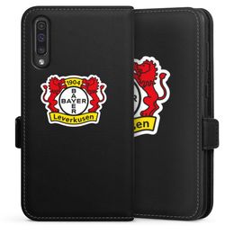 DeinDesign Galaxy A50 Handy Klapph&uuml;lle Handyh&uuml;lle aus Kunst Leder schwarz Flip Case Logo Bayer 04 Leverkusen Official Licensed Product Sideflip mit Lasche