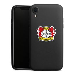DeinDesign iPhone Xr Handy Premium Silikon H&uuml;lle Handyh&uuml;lle schwarz Case Logo Bayer 04 Leverkusen Official Licensed Product Silikon Premium Case
