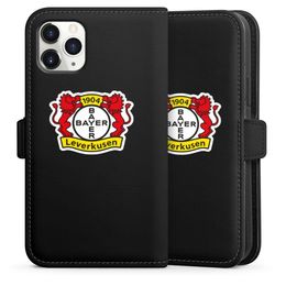 DeinDesign iPhone 11 Pro Handy Klapph&uuml;lle Handyh&uuml;lle aus Kunst Leder schwarz Flip Case Logo Bayer 04 Leverkusen Official Licensed Product Sideflip mit Lasche