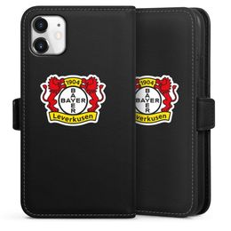 DeinDesign iPhone 11 Handy Klapph&uuml;lle Handyh&uuml;lle aus Kunst Leder schwarz Flip Case Logo Bayer 04 Leverkusen Official Licensed Product Sideflip mit Lasche