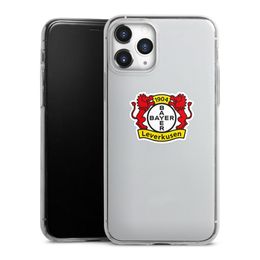 DeinDesign iPhone 11 Pro Handy Slim Case Silikon Handyh&uuml;lle transparent H&uuml;lle extra d&uuml;nn Bayer 04 Leverkusen Official Licensed Product Logo Silikon Slim Case
