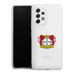 DeinDesign Galaxy A53 5G Handy Silikon H&uuml;lle Case transparent Handyh&uuml;lle Bayer 04 Leverkusen Official Licensed Product Logo Silikon Case