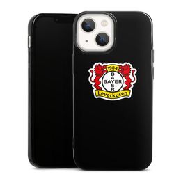 DeinDesign iPhone 13 Mini Handy Slim Case extra d&uuml;nn Silikon Handyh&uuml;lle schwarz H&uuml;lle Logo Bayer 04 Leverkusen Official Licensed Product Silikon Slim Case